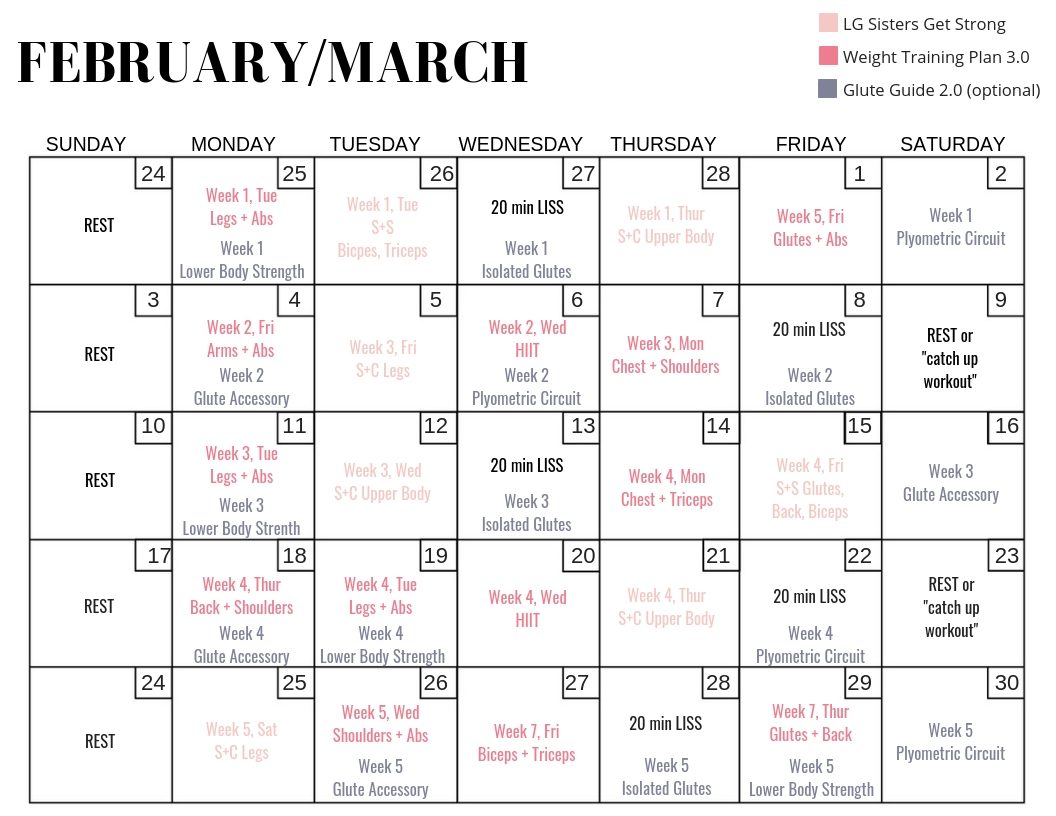 Hybrid Training Workout Calendar Sale Lauren Gleisberg